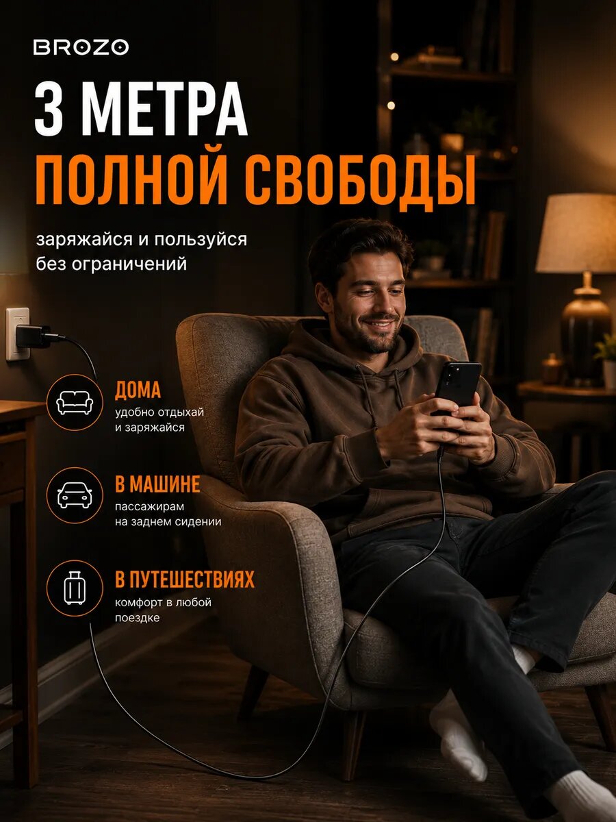 Micro Usb кабель 3 метра