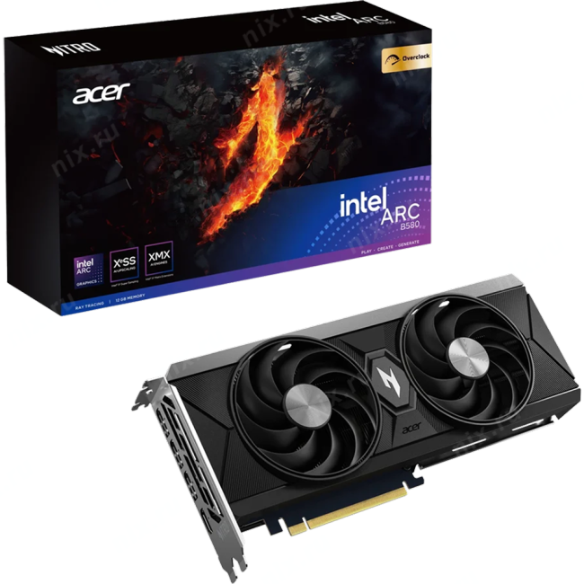 DP. Z4BWW. P01 Видеокарта Intel Arc B580 Acer NITRO OC 12GB GDDR6 192bit 3xDP HDMI 2FAN RTL