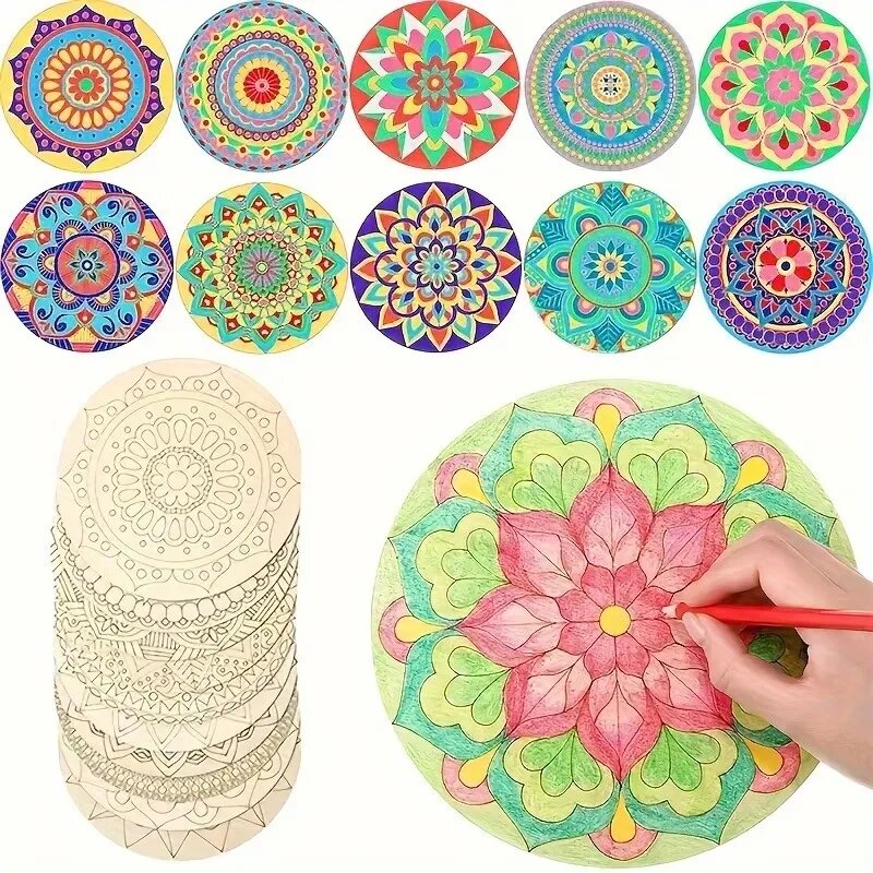 Набор для росписи мандал из дерева (10/20 шт.) modn 20pcs