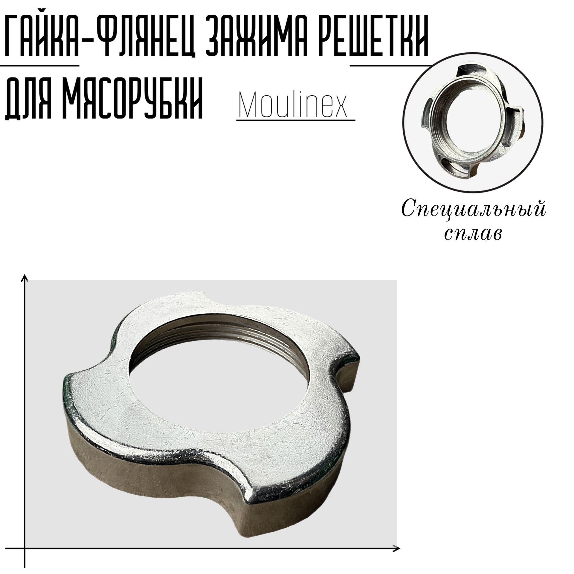 Гайка ( фланец ) зажима решетки мясорубки Moulinex