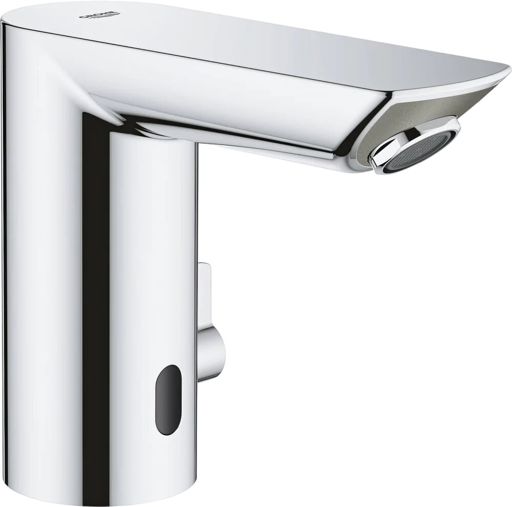 Смеситель для раковины Grohe Bau Cosmopolitan E 36451000 сенсорный, хром, глянцевый, кран для ванной в раковину, с функцией экономии расхода, для инвалидов
