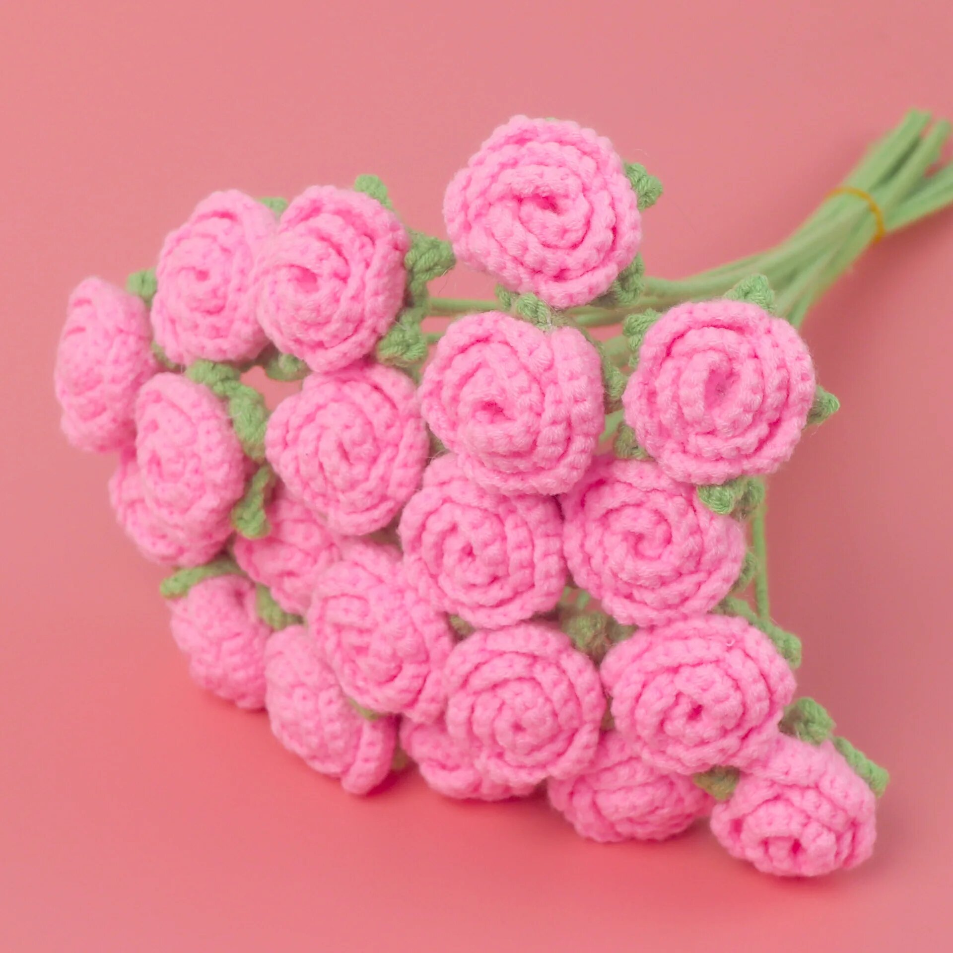 Искусственные вязаные тюльпаны из полиэстера pink 1 pieces