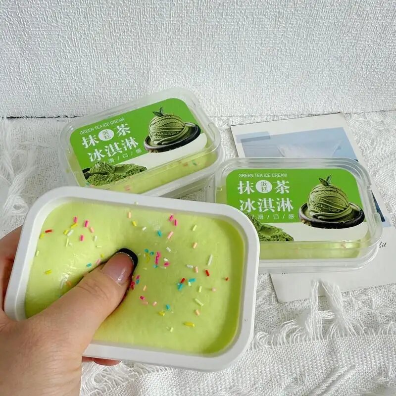 Squishy Slow Rising Ice Cream Cake Sensory Fidget Toy matcha