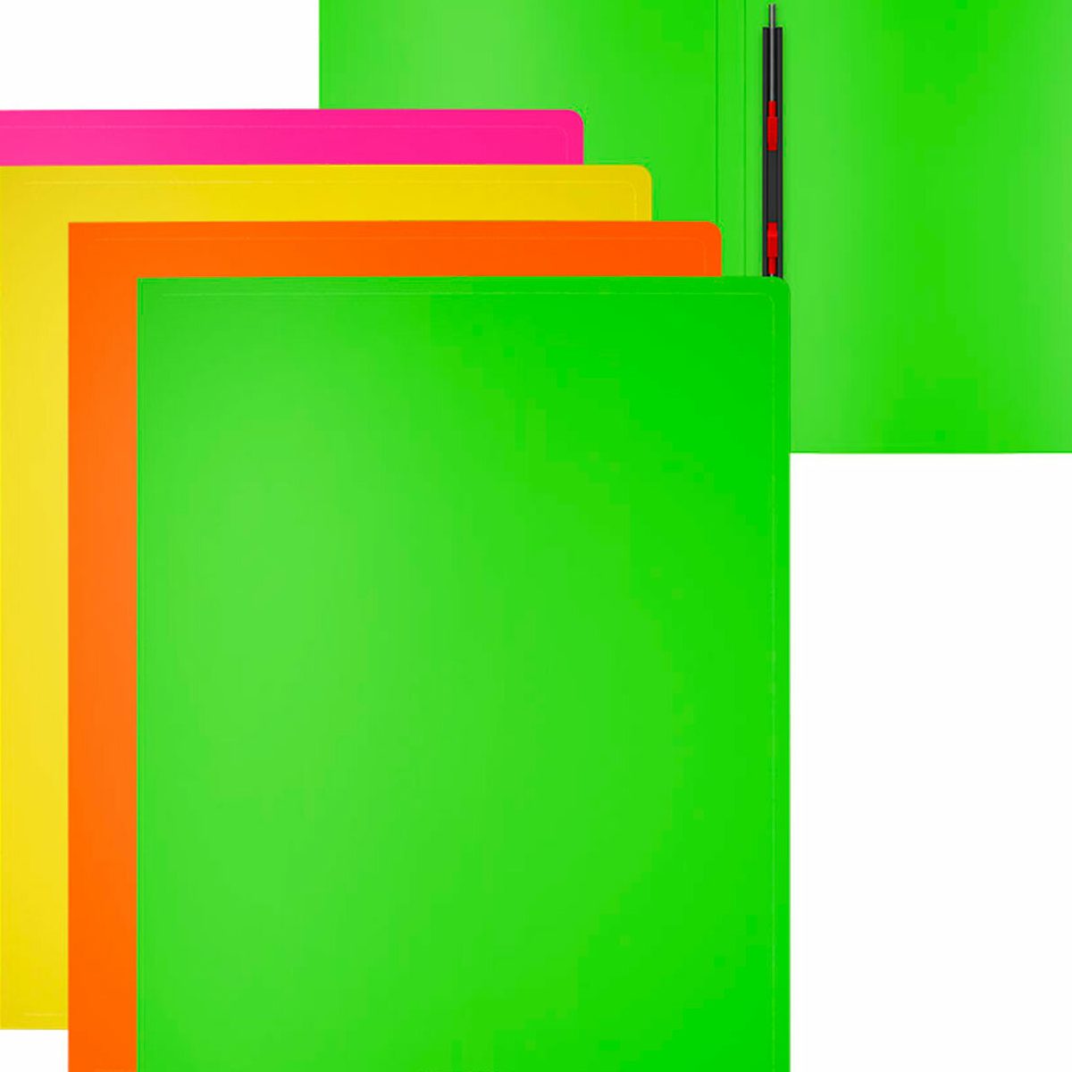 Папка-скоросшиватель Erich Krause Matt Neon (А4, 17мм, 600мкм) (50131), 4шт.