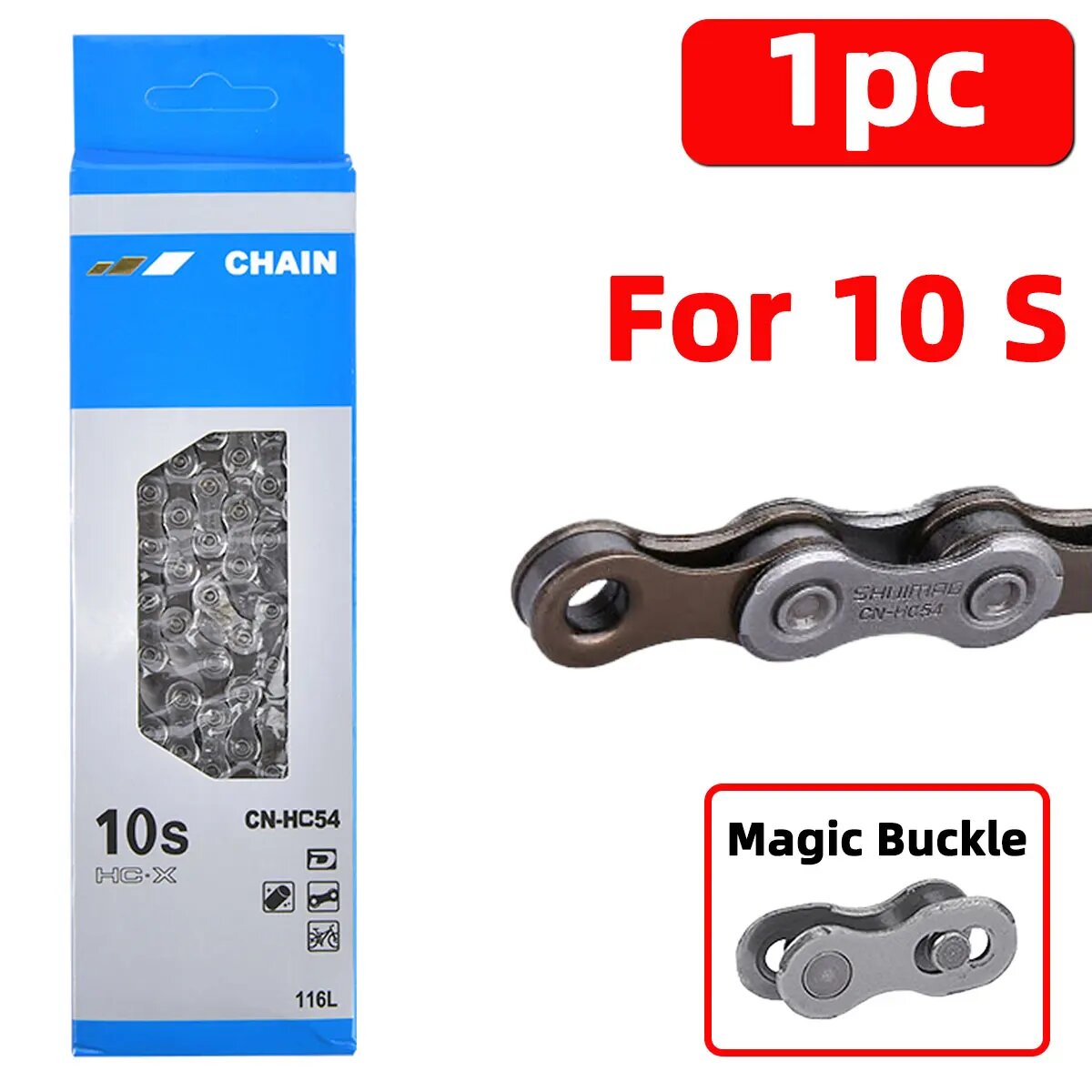 Цепь велосипедная PINMOAP 10S Magic Buckle