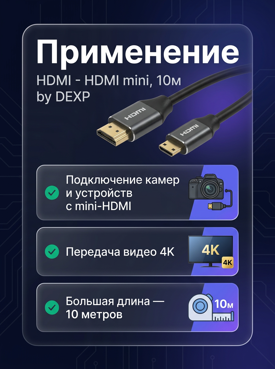 HDMI-mini HDMI, 10м — фото 1