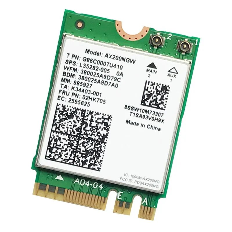 (P A E Q) Карта Беспроводного Адаптера Wi-Fi AX200 AX200NGW M.2 NGFF Bluetooth 5.0 WiFi 6 2.4G/5G 802.11Ac/Ax