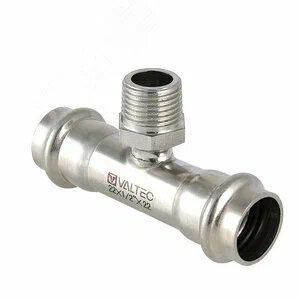 Тройник нерж сталь 22х1/2" НР VALTEC VTi.933. I.220422