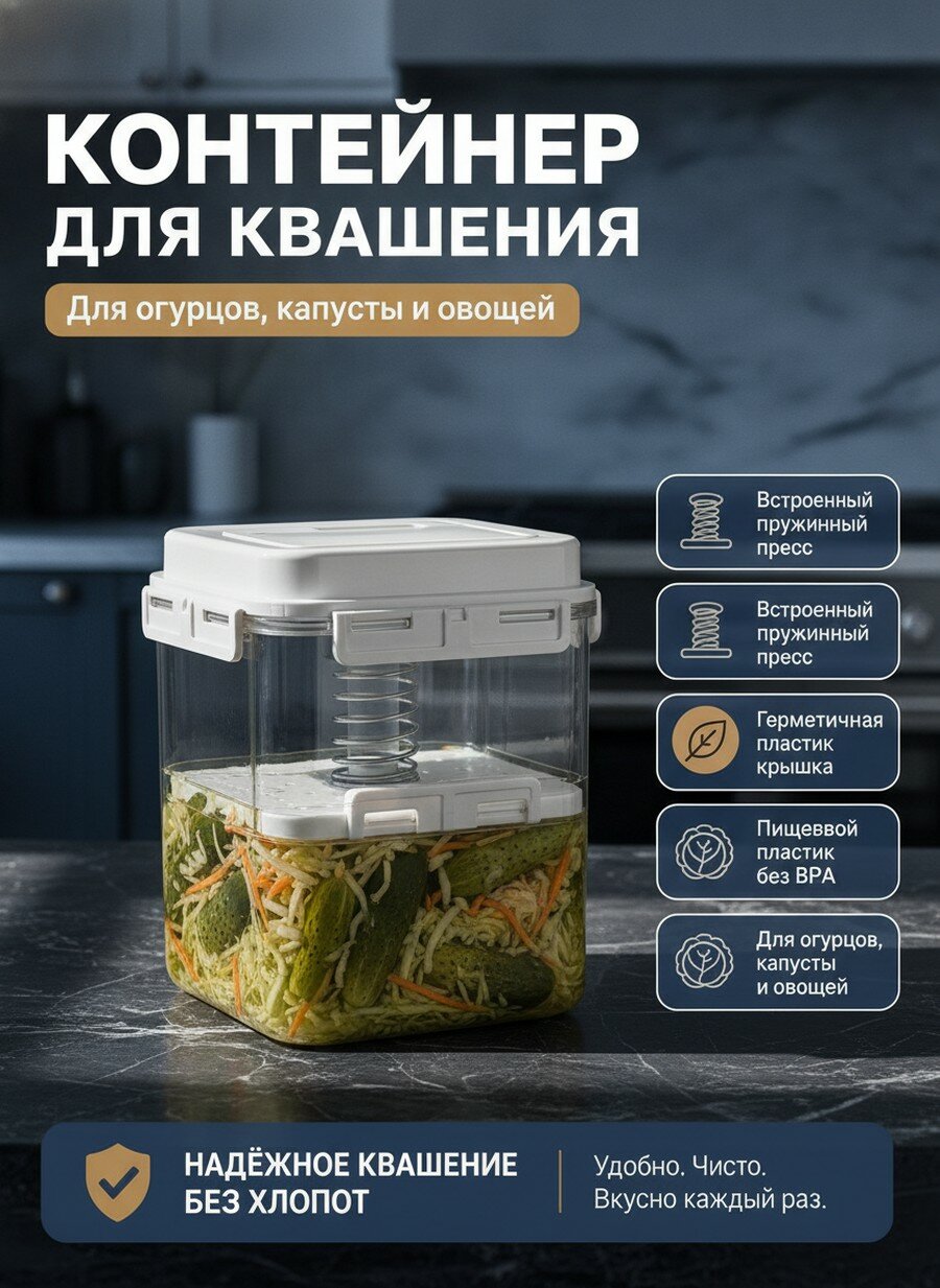 Кадка для засолки 5 л пищевой пластик, диаметр 23.5 см