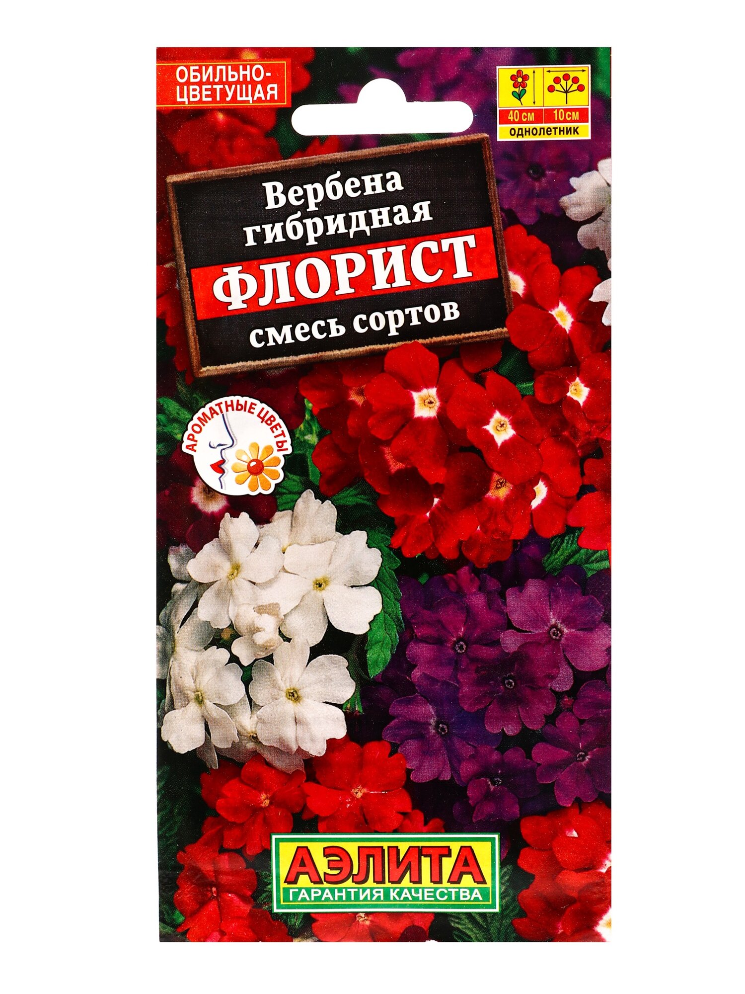Гибридная вербена «Флорист» микс, семена цветов, 40 шт.