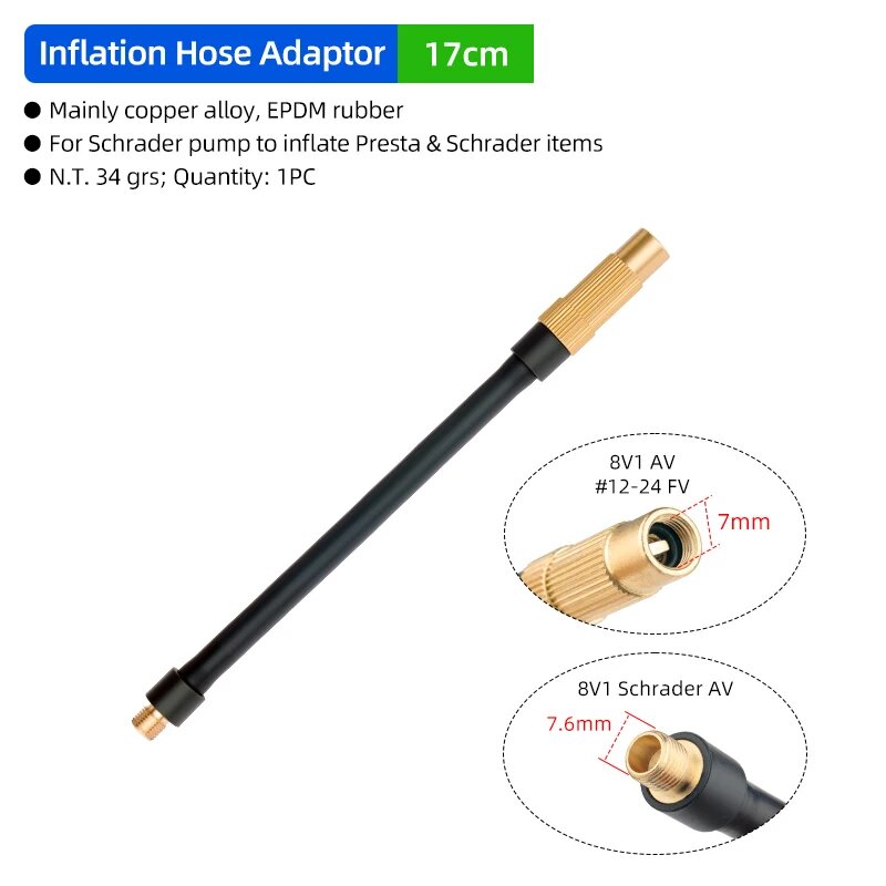 DEEMOUNT Удлинитель шланга для насоса 8V1 EPDM 17/20/30/50см 17CM AV FV Adaptor