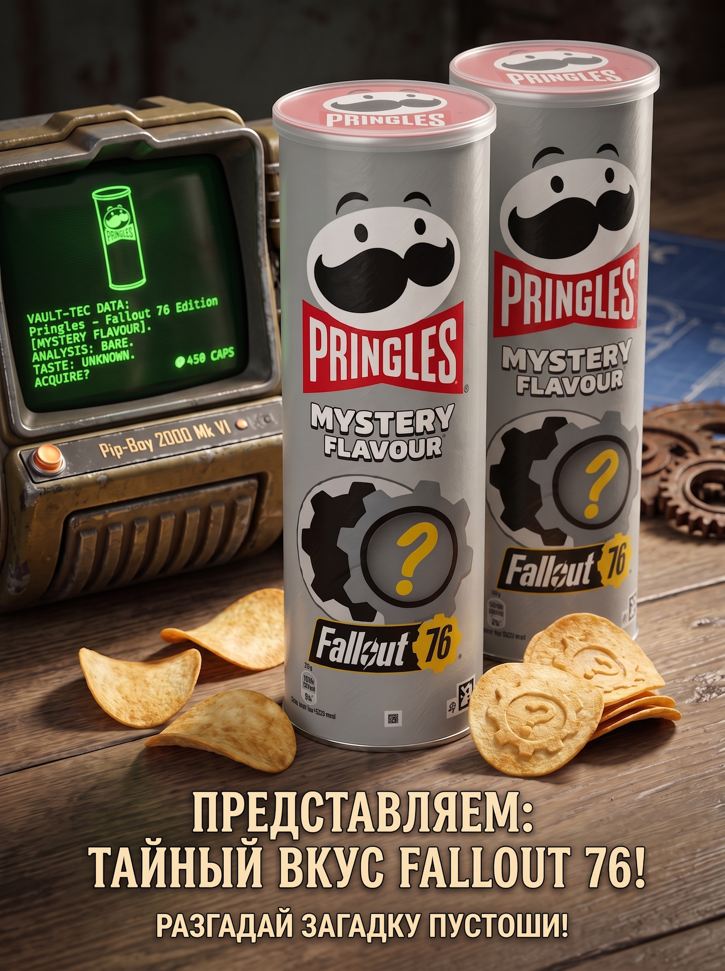 Чипсы картофельные Pringles Mystery Flavour Fallout 76, загадочный вкус 165г х 2 шт (Европа)