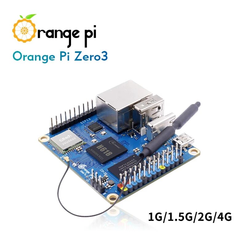 Orange Pi Zero 3 1G 1,5G 2G 4G RAM Allwinner H618 64-битная 16 МБ SPI Flash Двухдиапазонная WiFi5 + BT5.0 Gigabit LAN Orange Pi Zero 3