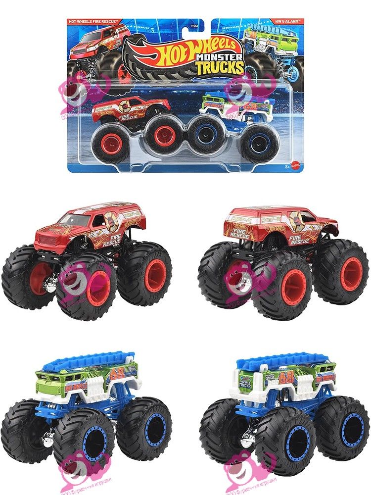 Машинка Mattel Hot Wheels Monster Trucks 2026 FYJ64 Fire Rescue vs. HW 5 Alarm
