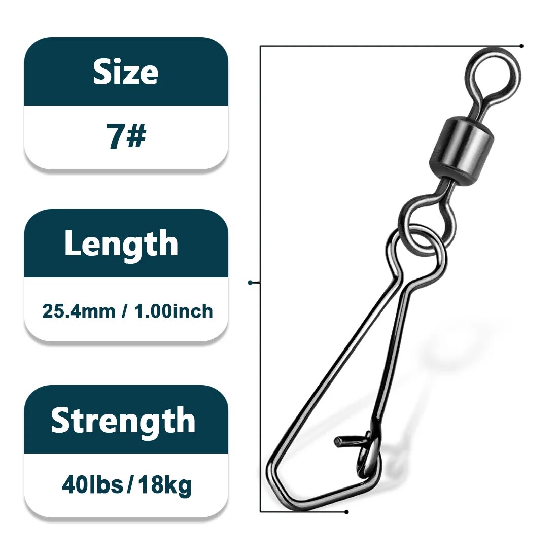 Вертлюги для рыбалки 9KM DWLIFE, 50~200 шт. 50 Pcs, Size 7 25.4mm 18kg