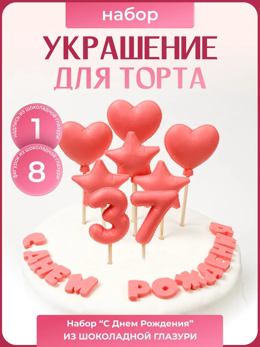 Шоколадные украшения для торта. Цифра 37