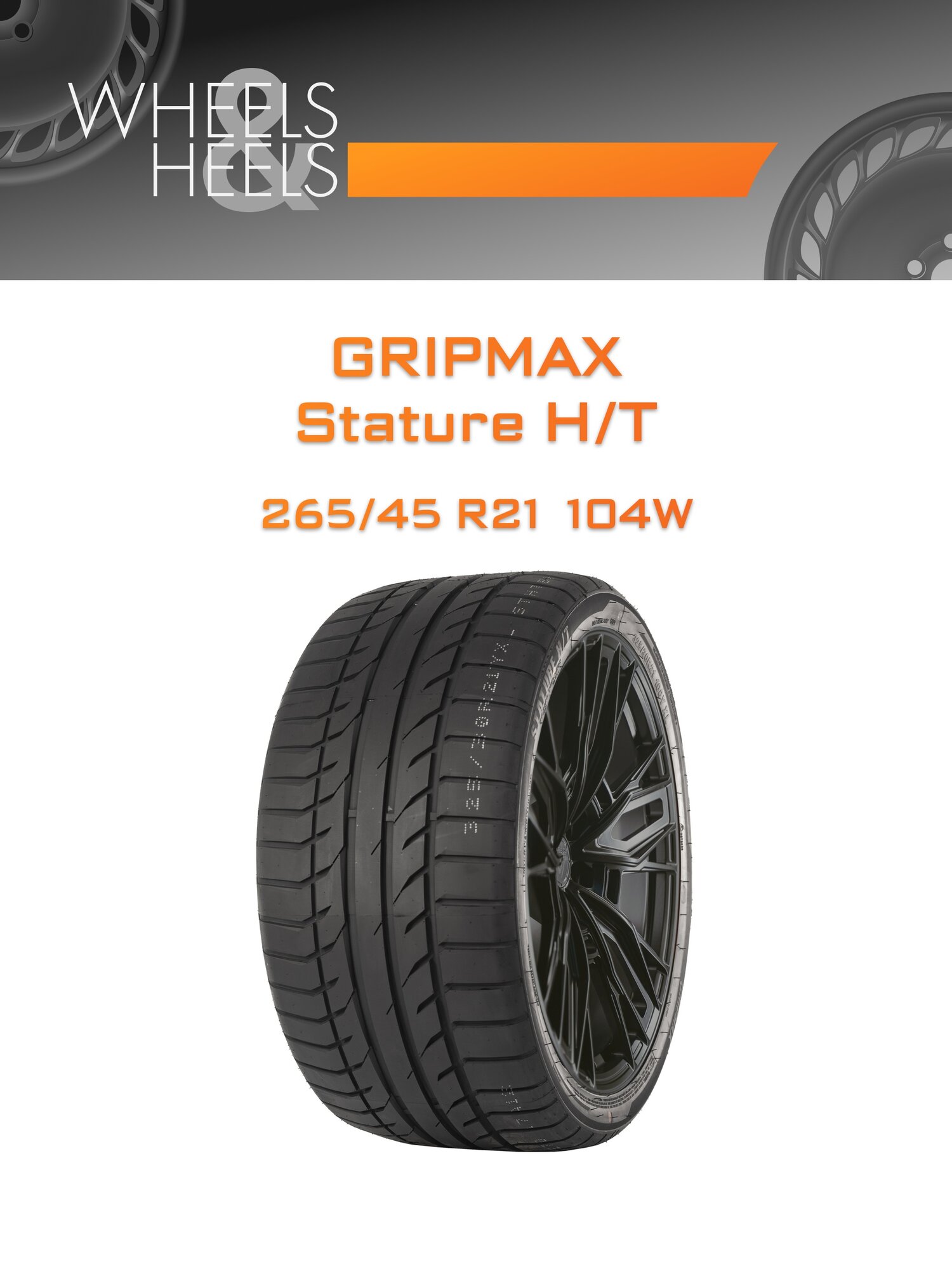 Шина автомобильная GRIPMAX Stature H/T HT 265/45 R21 104W SUMMER, летняя, универсальная