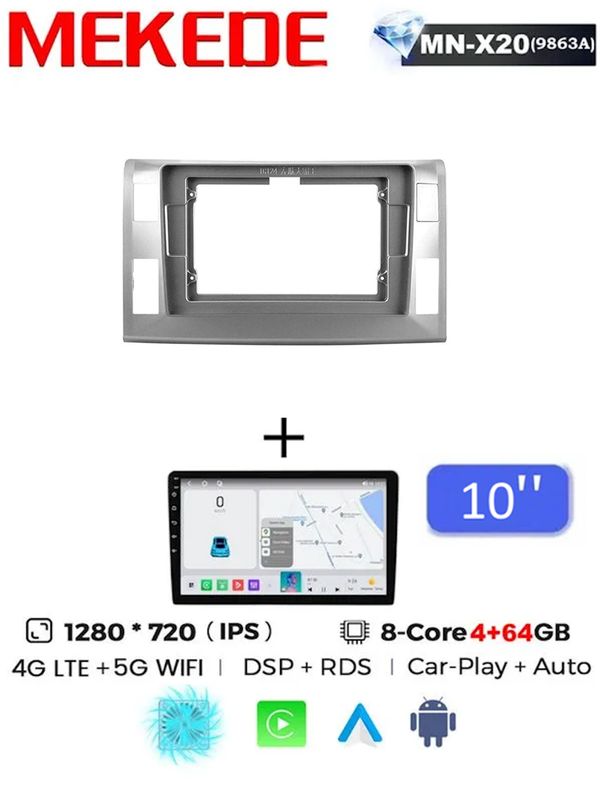 Магнитола Mekede MN X20 Pro 4+64G 10.2 дюймов Toyota Previa XR50 Estima AHR20 XR50 3 2006-2019