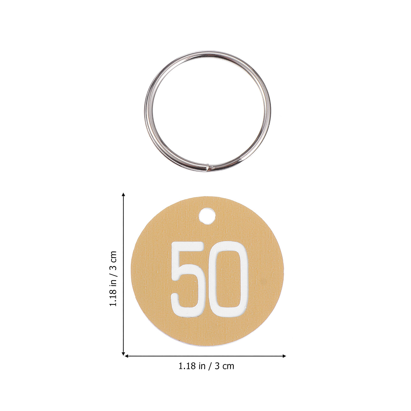 50 Штук Нумерованные Бирки Из Пластика С Кольцами Для Отеля И Магазина 3.00X3.00X0.10Cm