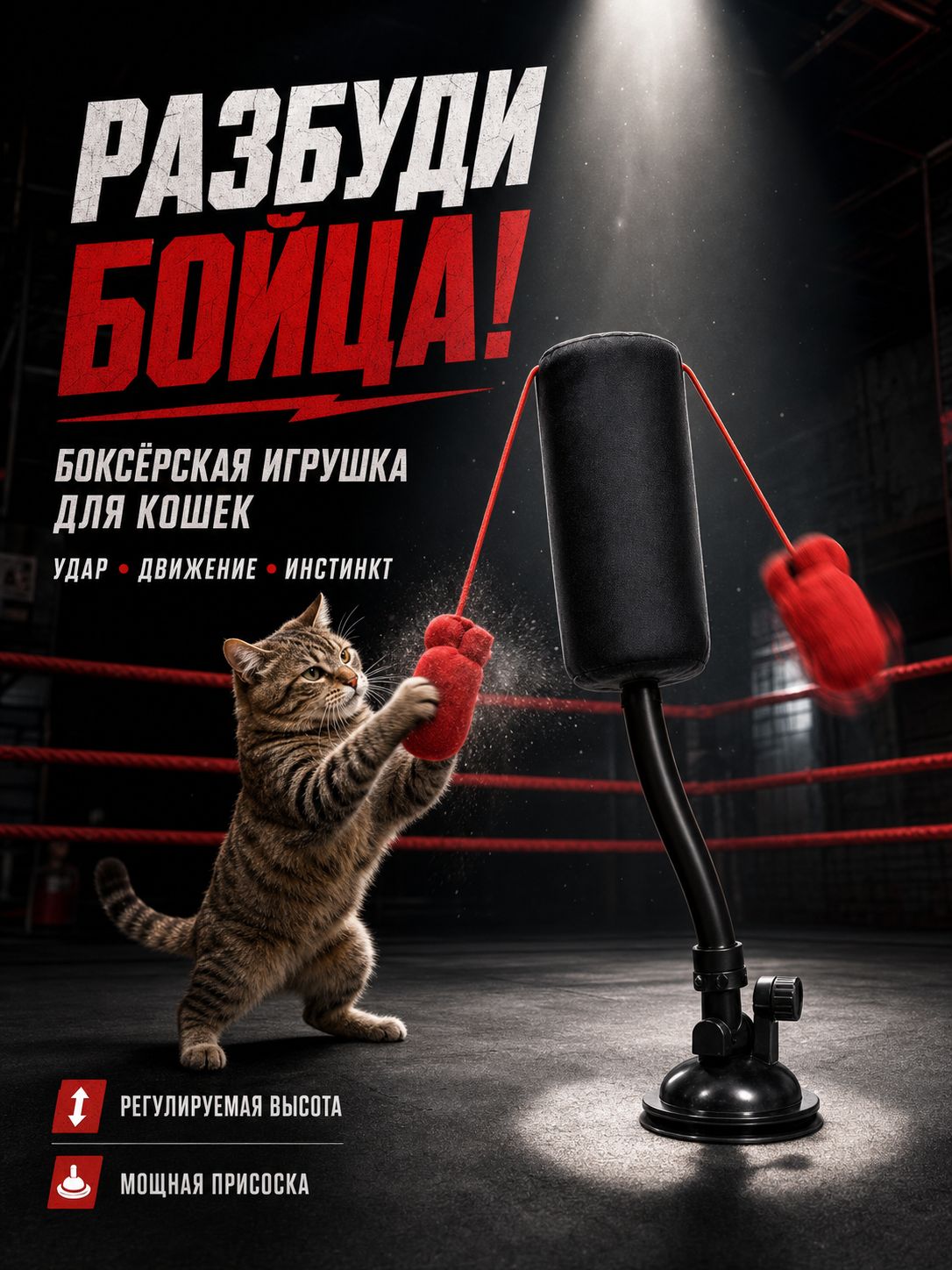 Боксерская груша для кошек интерактивная антистресс игрушка