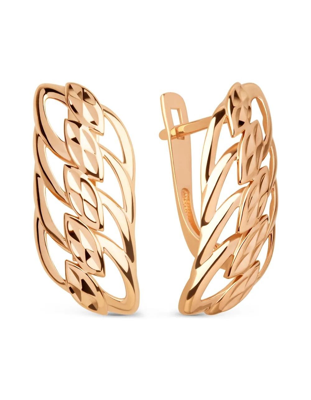 Серьги красное золото, 375 проба