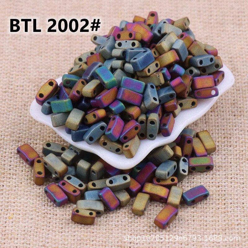 Стеклянные барочные бусины 2.5x5 мм с двойным отверстием BTL2002