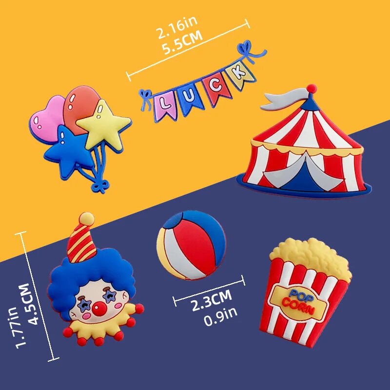 Цирковой топпер для торта Синий, 6pcs mini Circus
