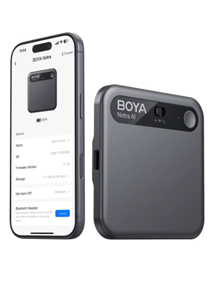 Boya Notra ИИ-диктофон (Черный)