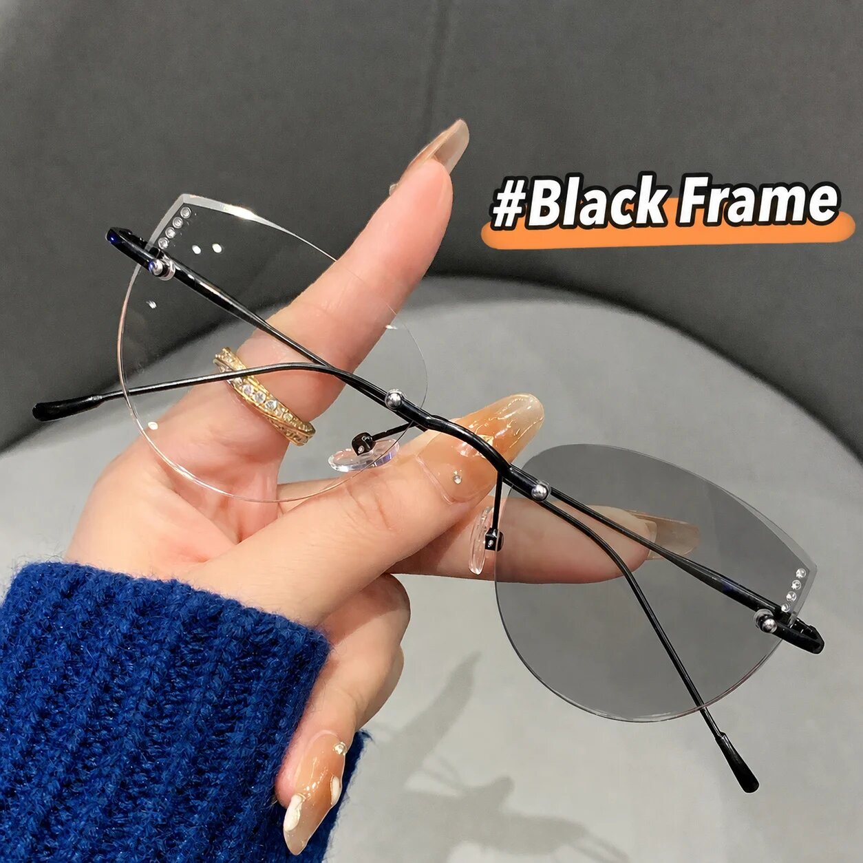 Женские очки KLASSNUM кошачий глаз фотохромные -1.0 -3 Black, -350, Черный