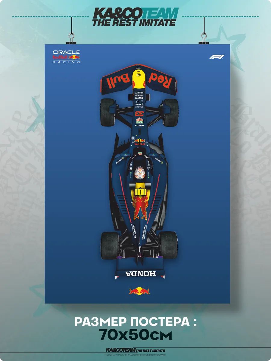 Плакат на стену постер интерьерный RedBull Racing Formula 1