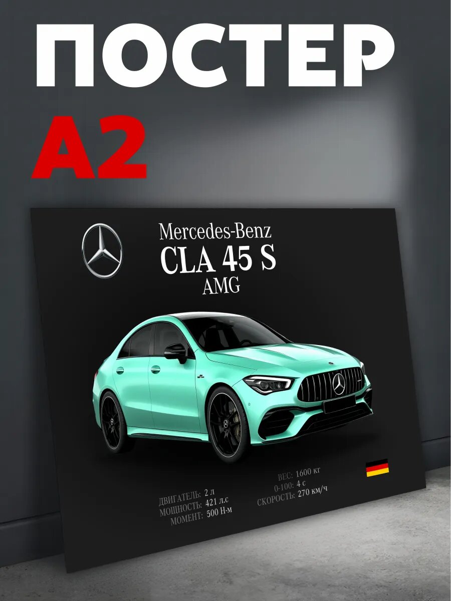 Постер на стену Mercedes-Benz CLA 45 S AMG плакат А2