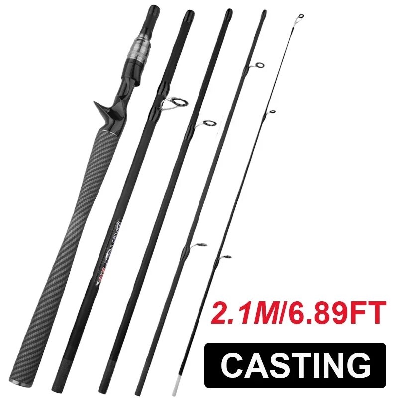 Удочка Black Diamond 4/5 секций из углеродного волокна для путешествий 2.1M Casting Rod