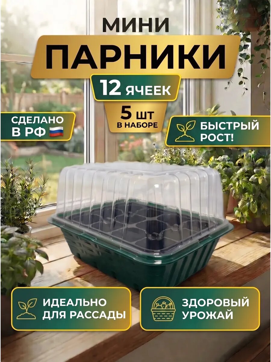 Мини парник для рассады с крышкой на подоконник
