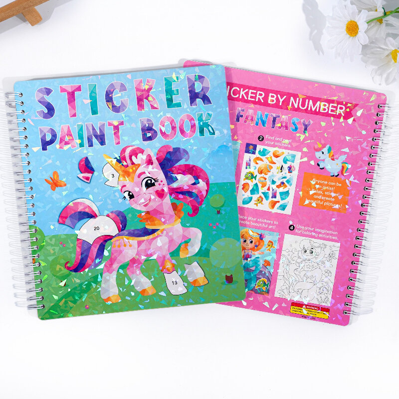 Раскраска-пазл со стикерами по номерам Принцесса для девочек от 3 лет, развивающая книжка-активность, подарок в дорогу