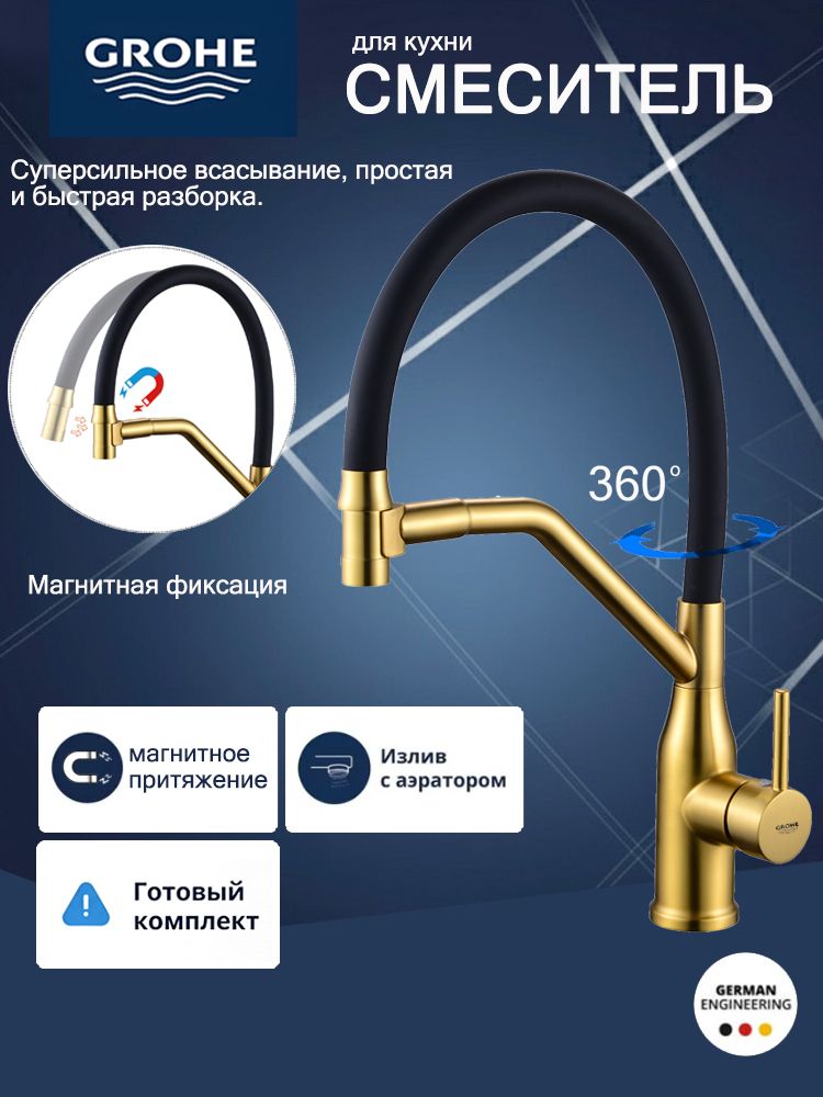 Кухонные смесители Grohe с магнитными креплениями