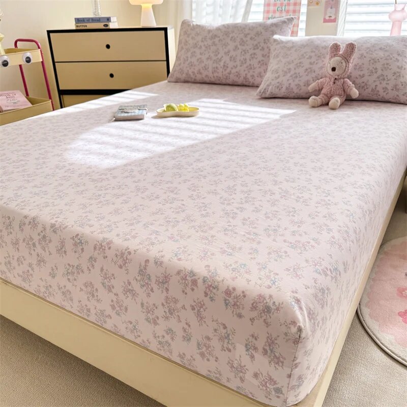 Bonenjoy эластичная простыня с цветочным принтом из полиэстера 180x200x25cm 1pc, canglan