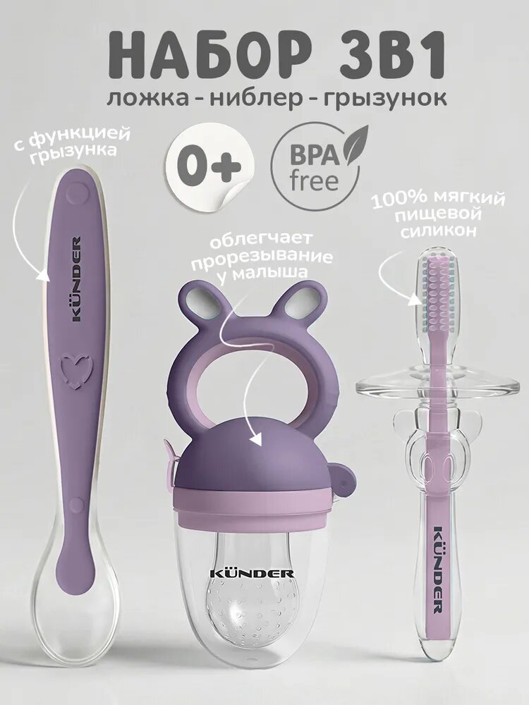 Ниблер для прикорма 4+; ложка для прикорма; прорезыватель щетка