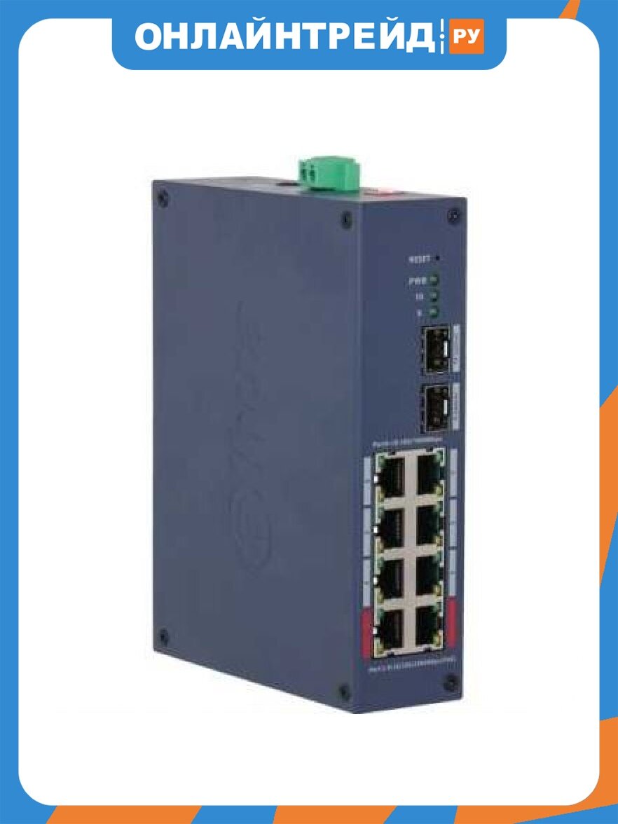 Коммутатор Dahua 8-портовый гигабитный PoE управляемый 8 RJ45 10/100/1000Мбит/с, DH-CHS4210-8GT-110