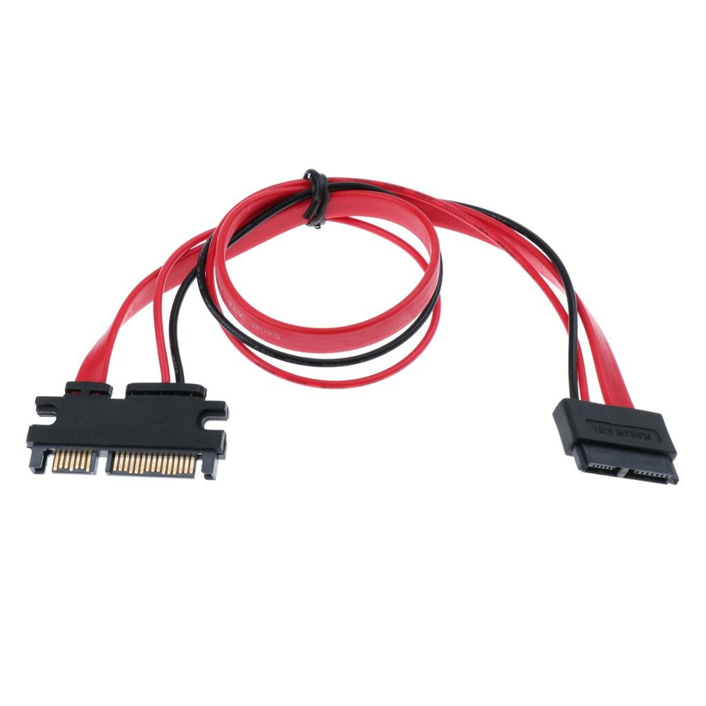 Удлинительный кабель SATA 13-контактный гнездовой разъем к SATA 22-контактному штекерному разъему (7+15) разъему «папа» для передачи данных и питания, 40 см.