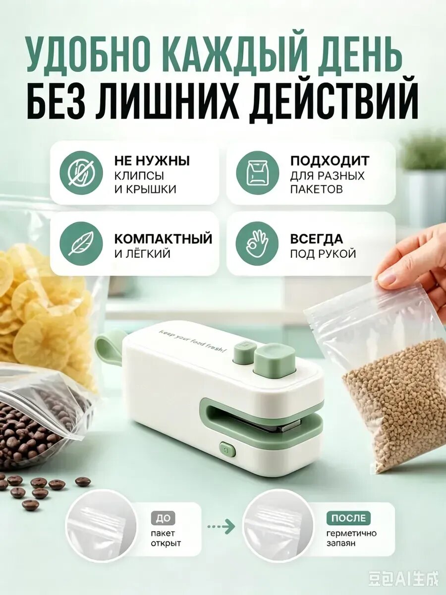 Мини запайщик пакетов USB, портативный упаковщик