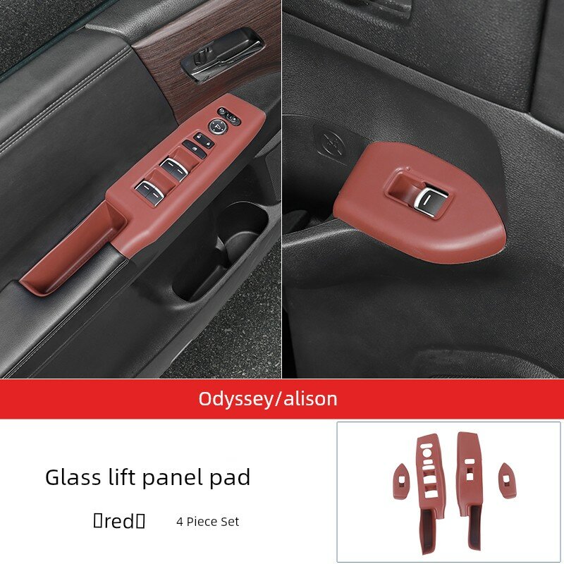 Регулируемый чехол для приборной панели для Honda Odyssey и Freed 2023-2025, красный, без подогрева передних сидений со