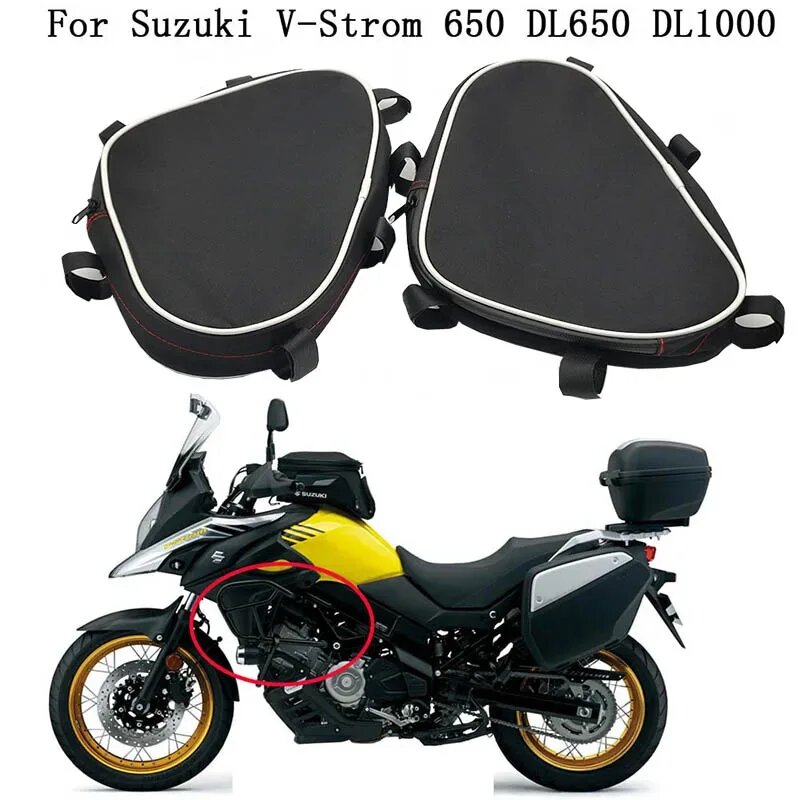 Для мотоциклов Suzuki V-Strom DL650 DL1000: сумка на защитную дугу, сумка для инструментов, треугольная сумка на раму, ящик для инструментов