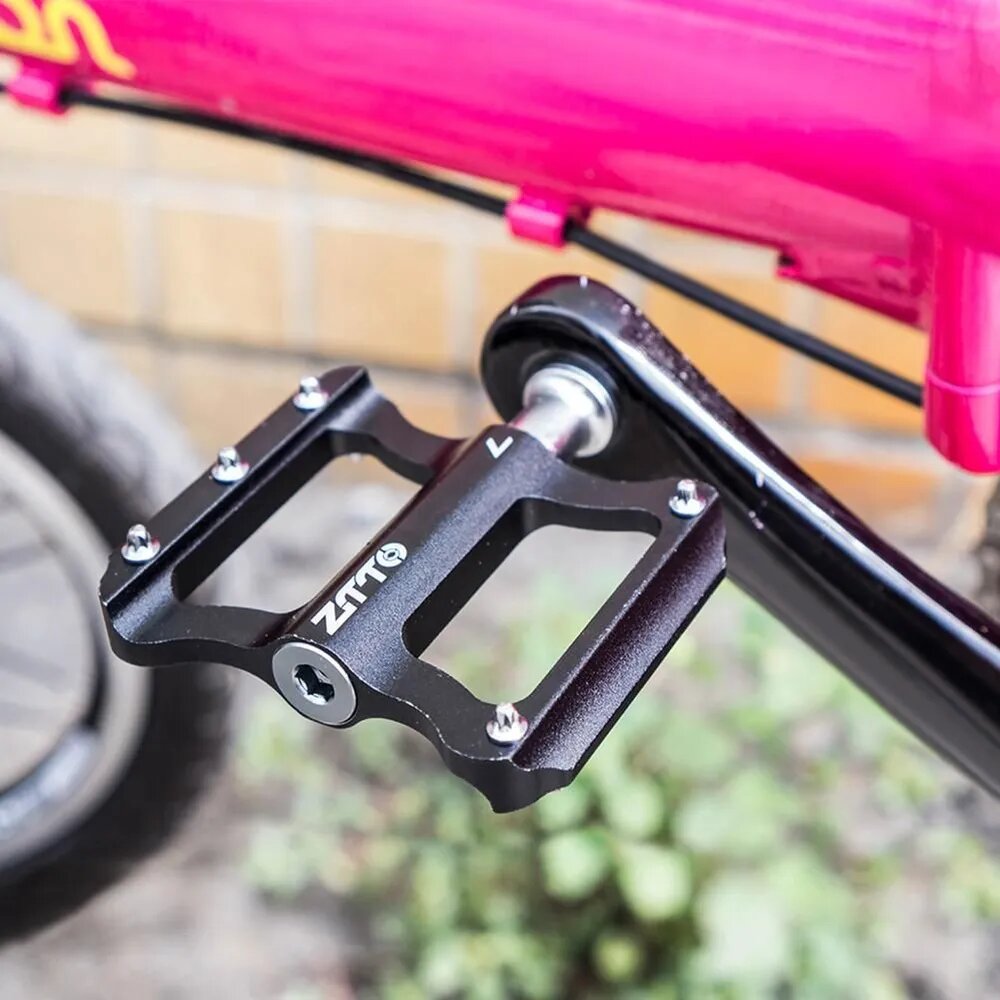 ZTTO Сверхлегкие велосипедные педали из алюминиевого сплава JT06, дорожные MTB велосипед, гладкие подшипники, противоскользящие педали с плоской платформой — фото 1