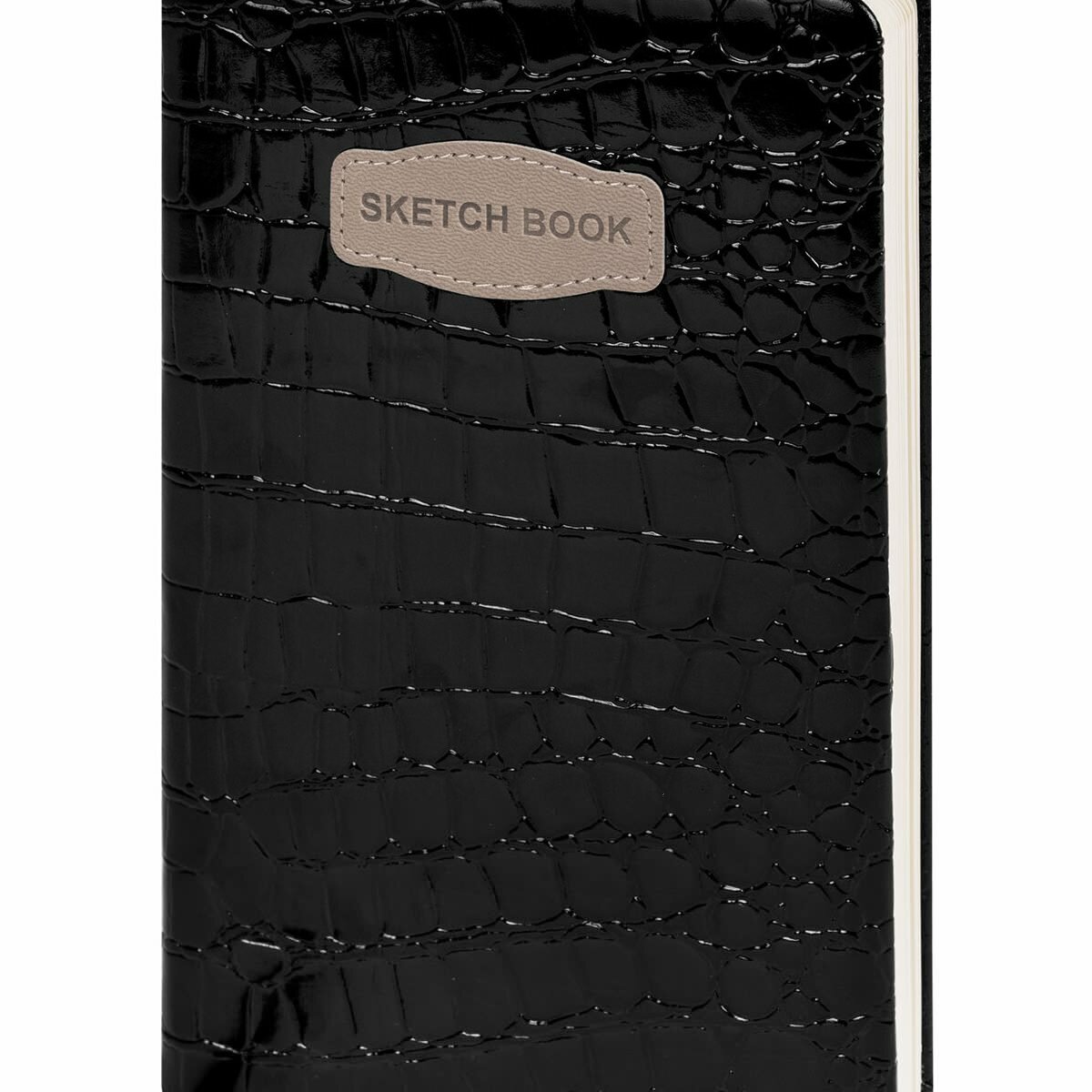 Блокнот для зарисовок А5, 40л Brauberg Art Classic Croco (140 г/кв. м, бумага слоновая кость, кожзам, резинка, черный) (116470)