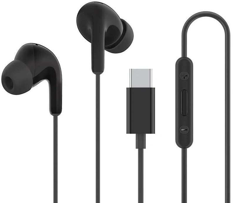 Гарнитура внутриканальные Xiaomi Type-C Earphones 1.25м черный проводные крепление за ухом (BHR8930G
