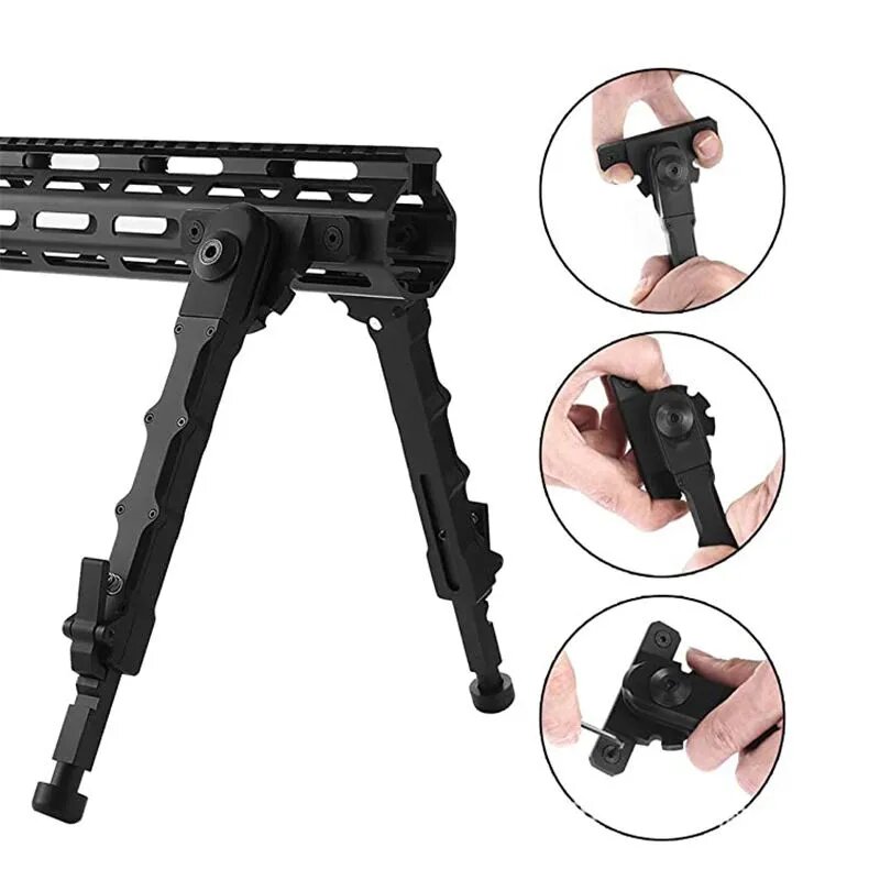 Оружейные сошки Split-type Bipod SBT-9V для пейнтбола, черно-серые, Китай, аксессуары — фото 1