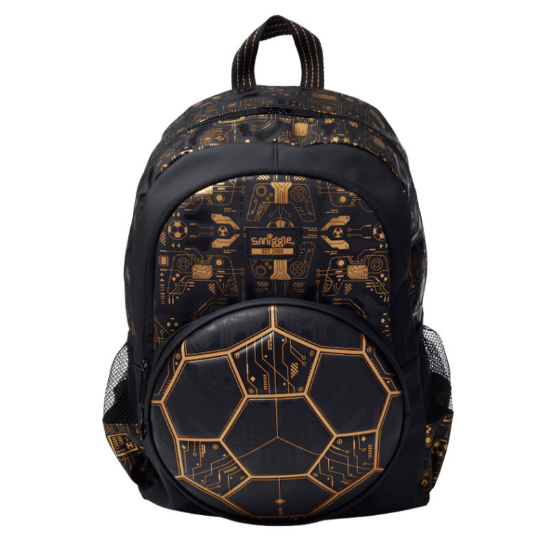 Рюкзак школьный Smiggle Circuit Football, чёрный с золотым узором