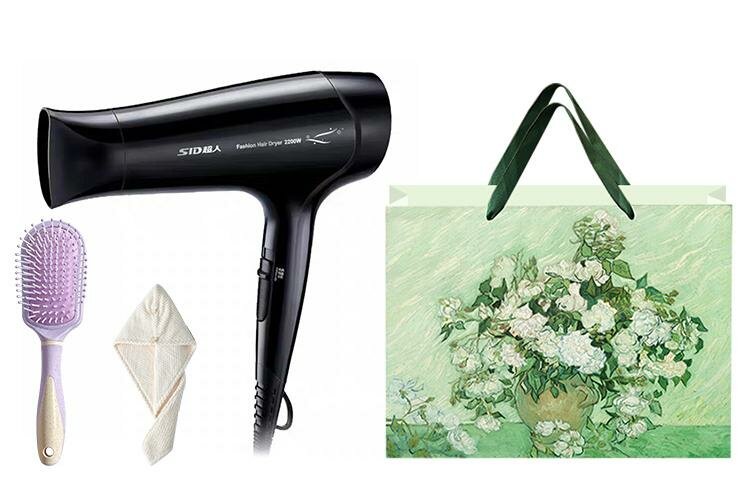 Фен для волос унисекс SID RD2201, 2200W, Jet Black (Air Cushion Comb+Gift Bag)