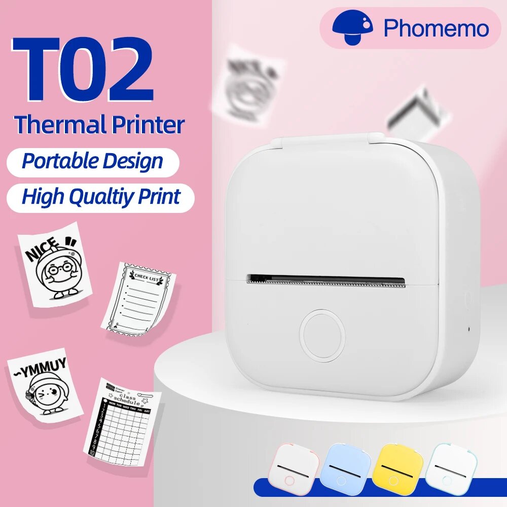 Phomemo T02 Термопринтер Blue Printer — фото 1