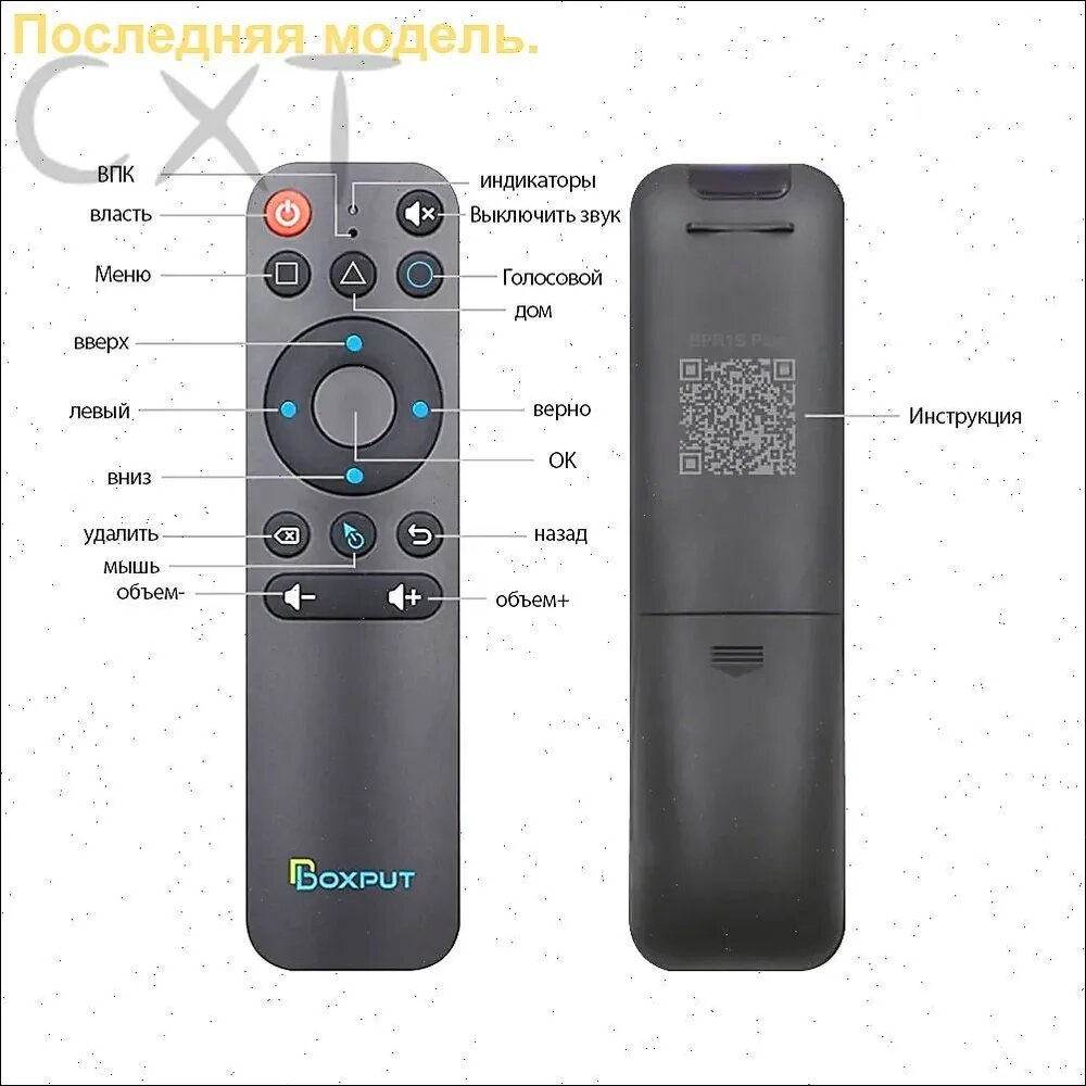 Пульт для телевизора Boxput BPR1S PLUS, 2.4G, Голосовой, Гироскоп, Bluetooth, 10м — фото 1